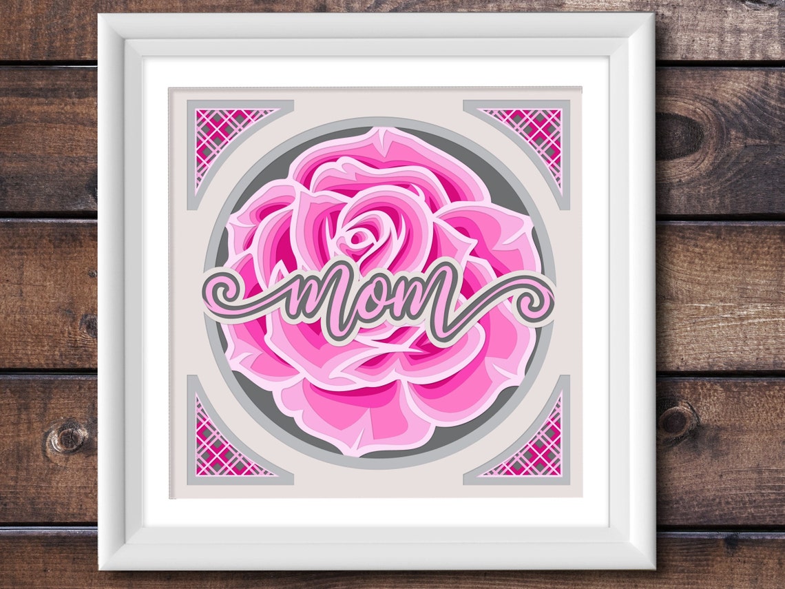 3D MOM Roses Multi-layered Design Flowers Papercut SVG Clipart | Etsy
