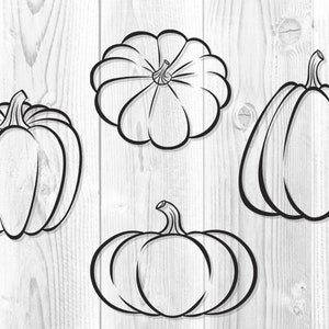 Halloween Line Art Pumpkins SVG Clipart Creative DIY Projects, Lineart ...