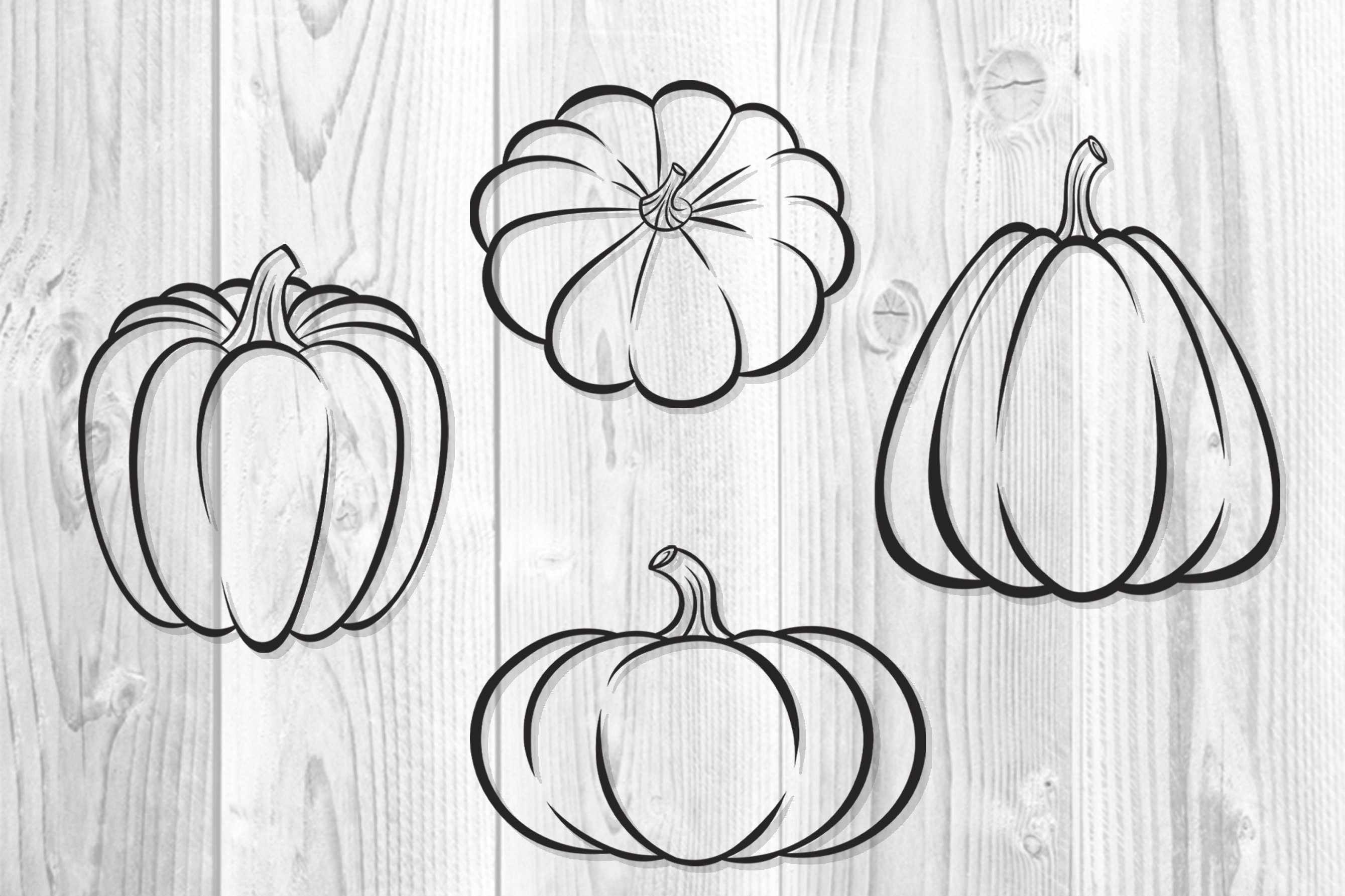 Halloween Line Art Pumpkins SVG Clipart Creative DIY Projects - Etsy