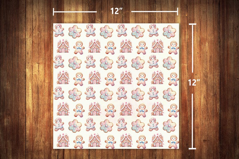 12 Pastel Christmas Elements Pattern Design Digital Paper 12 Inches ...