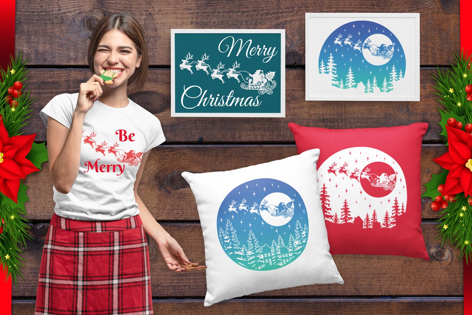 Christmas Scene Builder SVG Clipart, Circle Design (digital Download ...