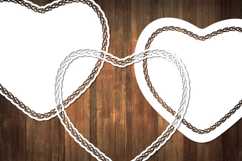 9 Designs Wire Chain Metal String Style Heart Shape Border Frames SVG ...