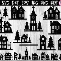 Christmas SVG Pine Tree Clipart Design Decorative Elements Digital ...