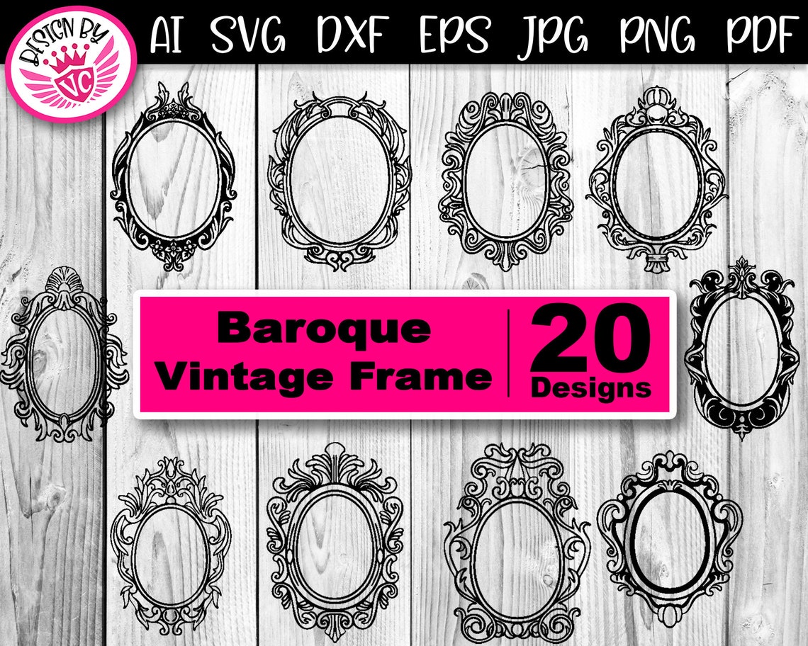 Baroque Vintage Frame | Set of Instant Digital Download for Creative ...
