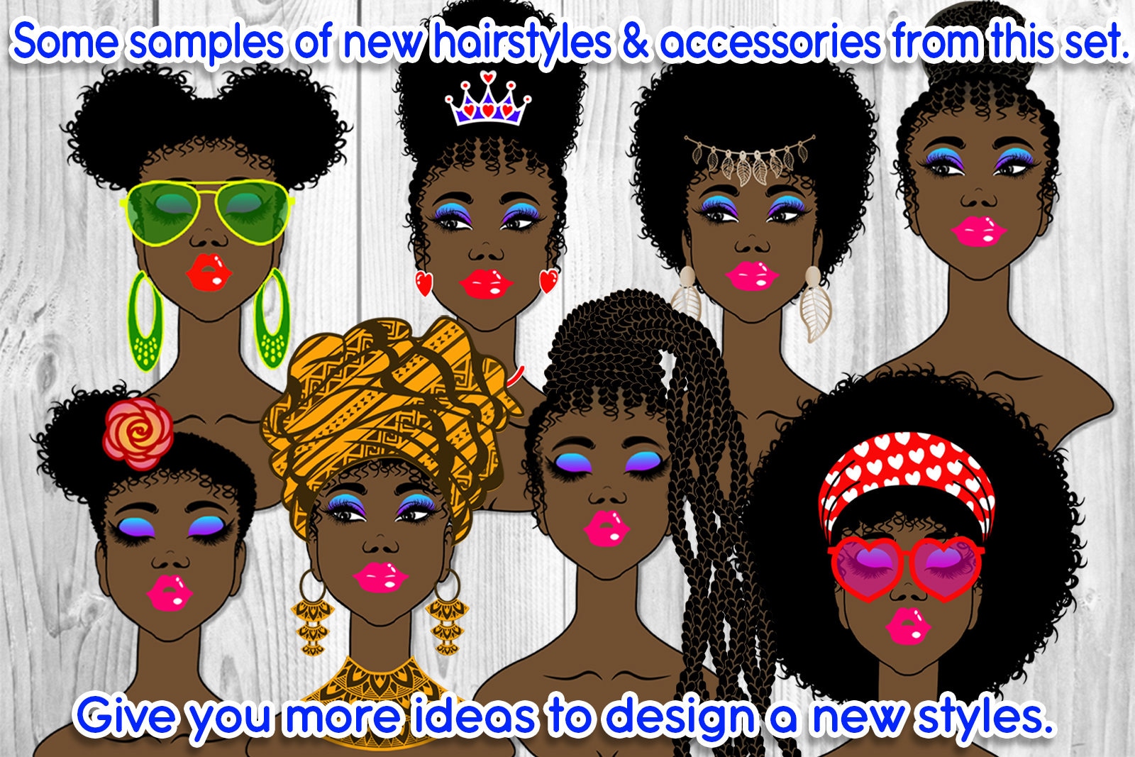 Black Princess Layered SVG V.2 African Women Afro & Braid - Etsy