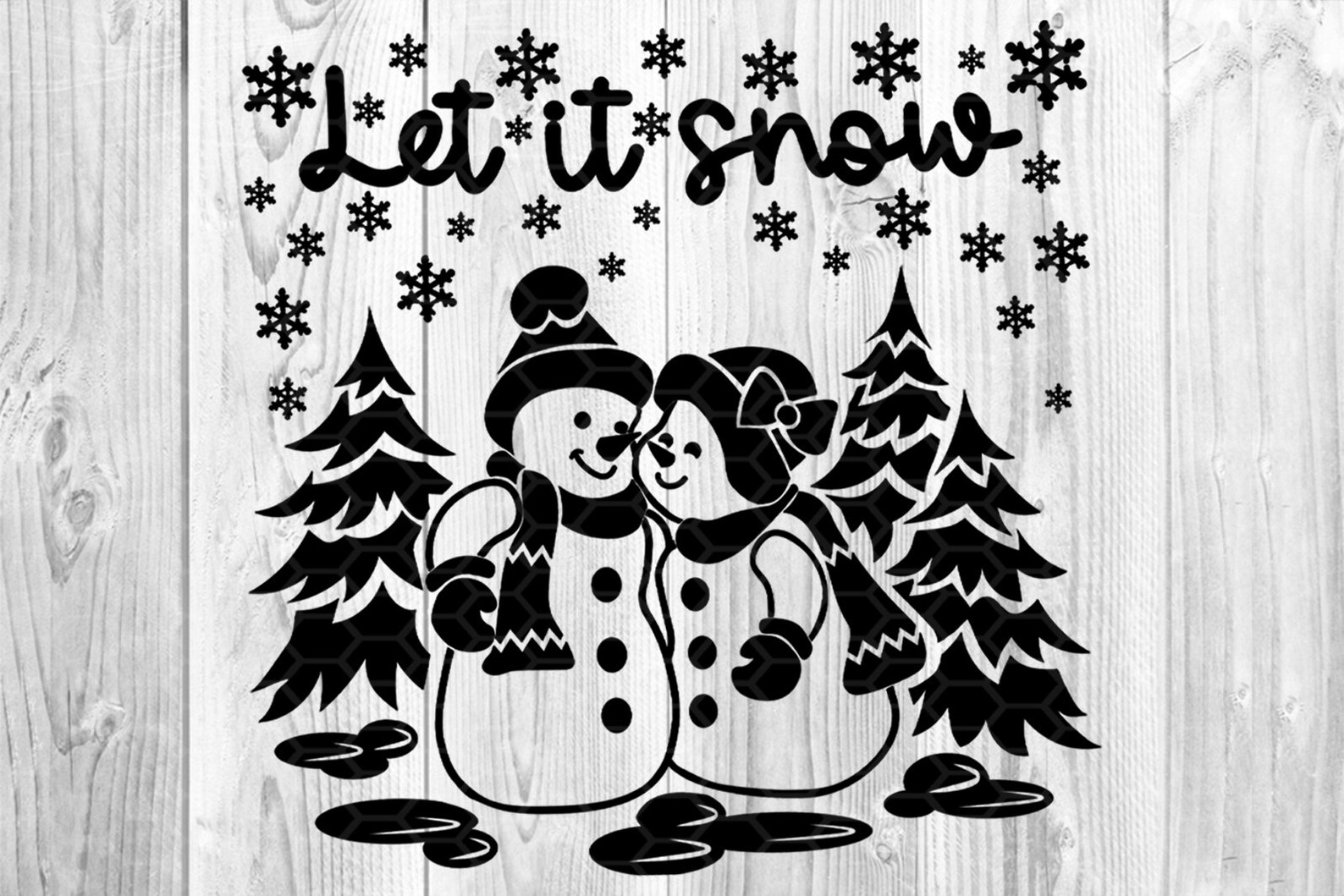 Christmas SVG Let It Snow Layered Design Clipart Decor - Etsy