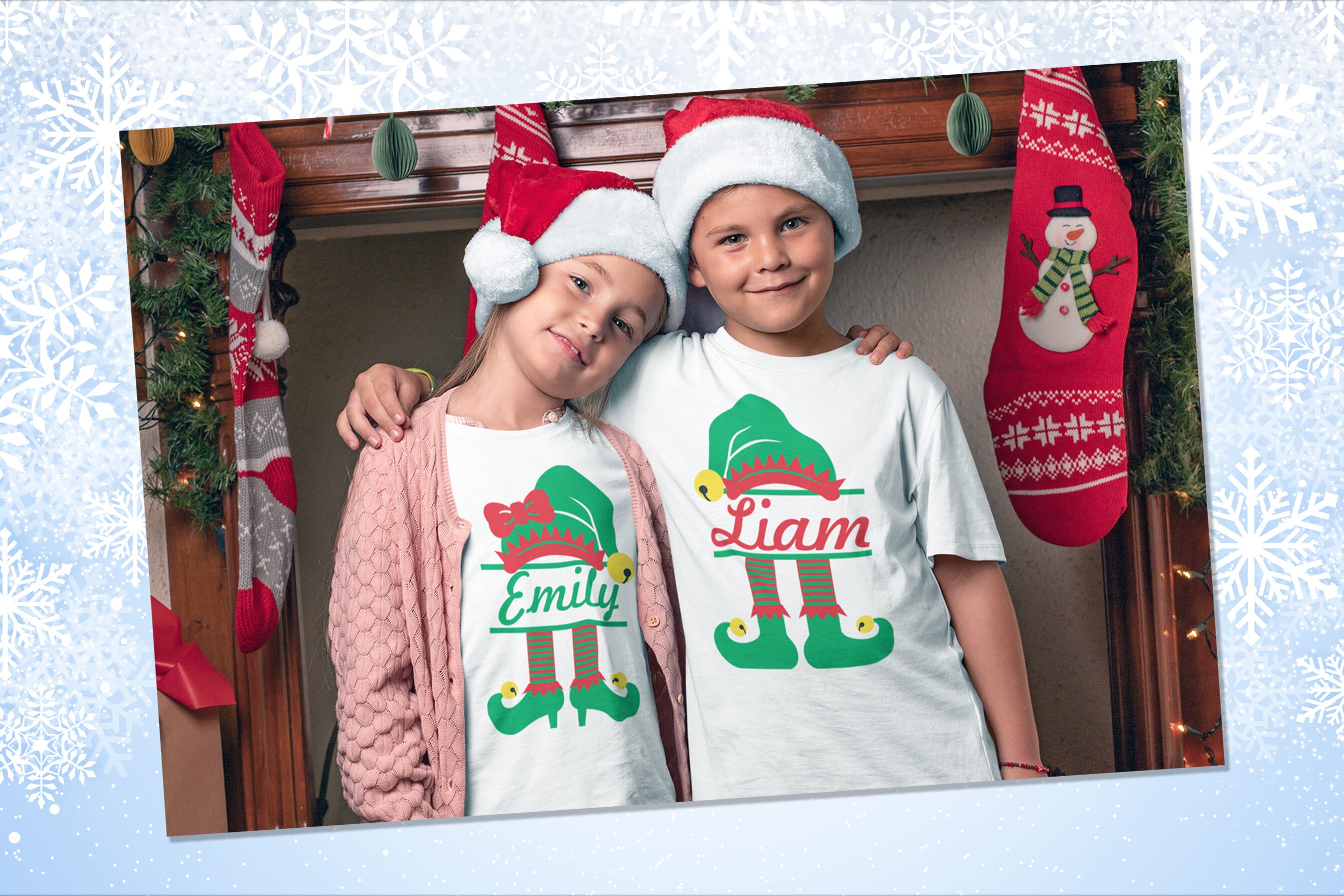 Christmas Character Monogram SVG Santa Claus Snowman - Etsy