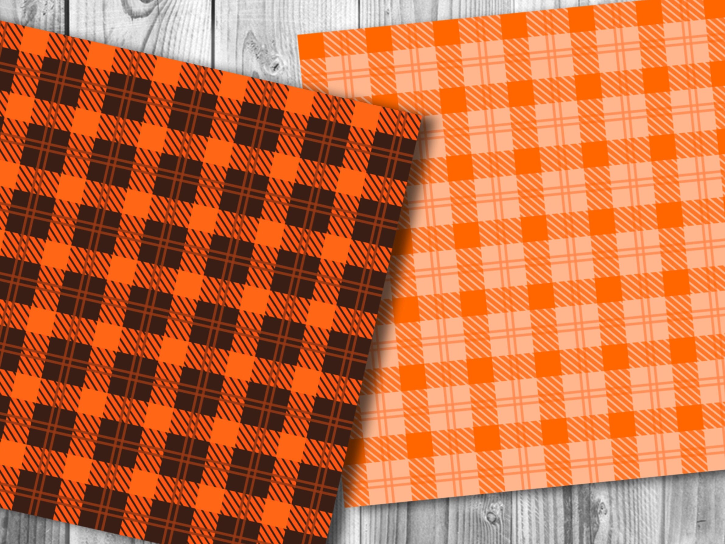 10 Orange and Red Tone Color Fall Autumn Plaid Design Seamless Pattern ...
