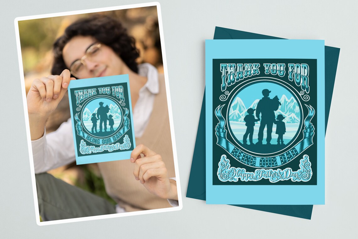 3D Father's Day Gift Multi-layered Design Thank You for | Etsy