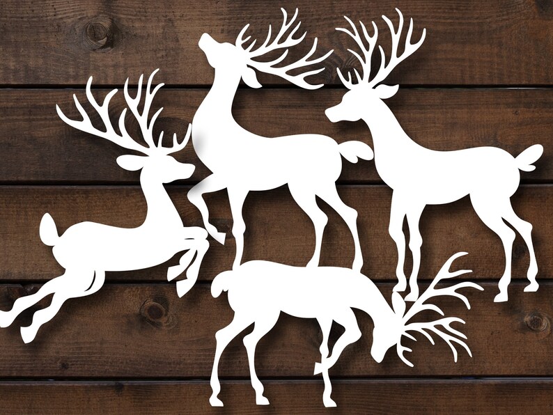 Christmas Reindeer SVG Clipart, Antlers Deer Cut Files (digital ...