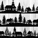 Christmas Scene SVG Silhouette Design Clipart Set Decor Ornaments ...