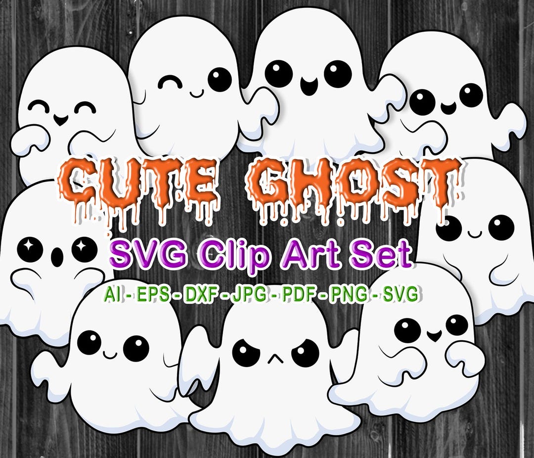 Halloween Cute Ghost SVG Digital Download for Creative DIY Projects ...