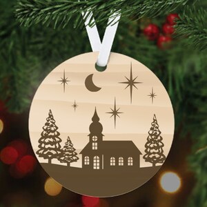 Christmas Scene SVG Silhouette Design Clipart Set Decor Ornaments ...