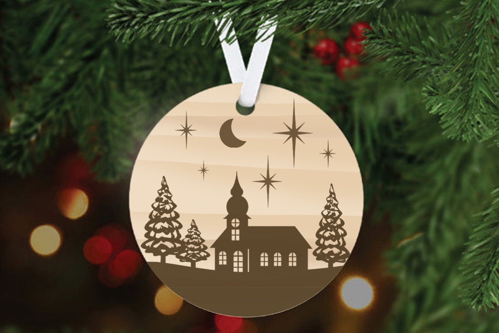 Christmas Scene SVG Silhouette Design Clipart Set Decor | Etsy