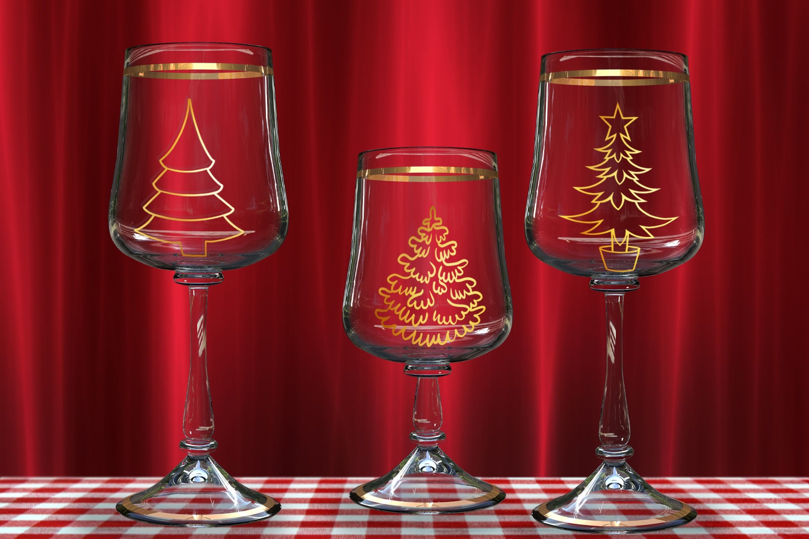 Christmas SVG Pine Tree Clipart 3 Designs Set 1 Decor - Etsy