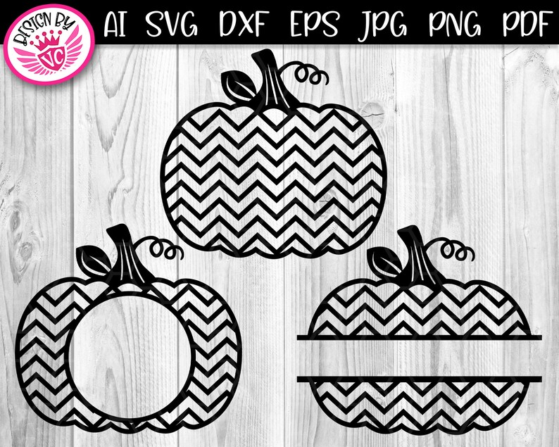 Pumpkins Monogram SVG Chevron Instant Digital Download for Creative DIY ...