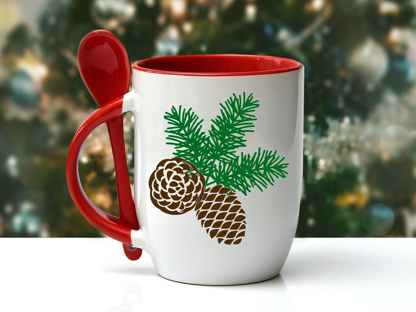 Christmas SVG Pine Leaves Clipart Design Elements Instant - Etsy