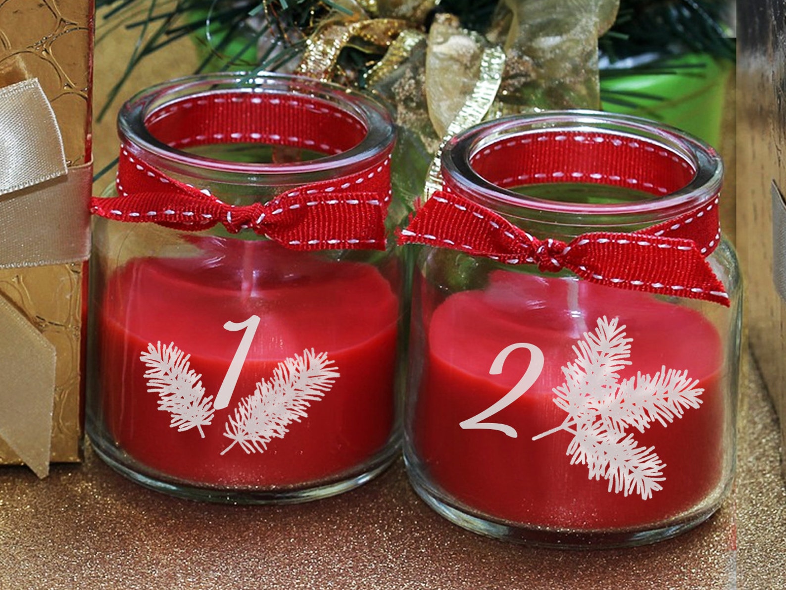 Christmas SVG, Pine Leaves Clipart Design Elements, Instant Digital ...