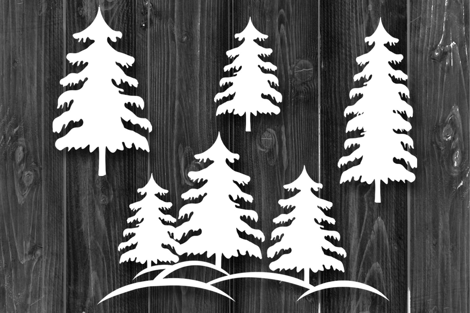 Christmas SVG Pine Tree Clipart Design V.2 Decorative Elements Digital ...