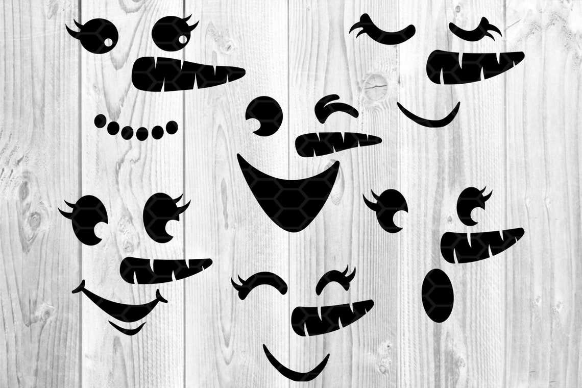 Christmas SVG Snowman Faces Clipart Design Decor Ornaments - Etsy