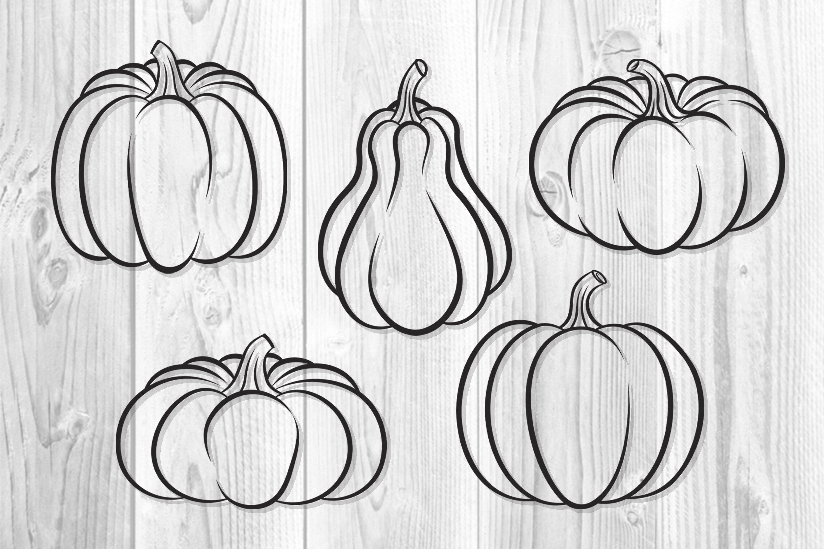 Halloween Line Art Pumpkins SVG Clipart Creative DIY Projects - Etsy