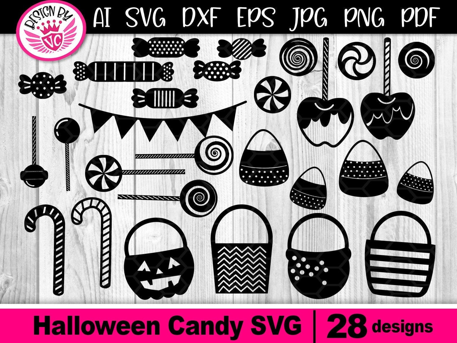 Halloween Candy Elements SVG Instant Digital Download for - Etsy