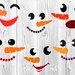 Christmas SVG Snowman Faces Clipart Design Decor Ornaments Digital ...