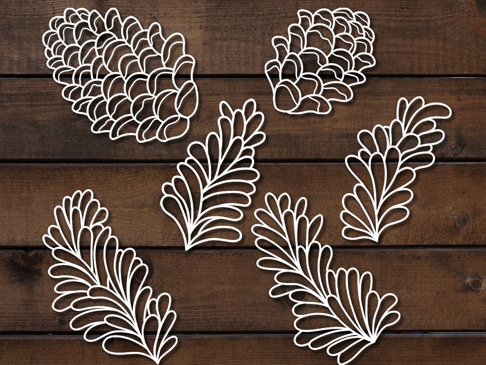 Christmas Elements SVG Line Art Design Clipart Set Decor | Etsy