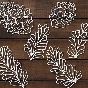 Christmas Elements SVG Line Art Design Clipart Set Decor Ornaments ...