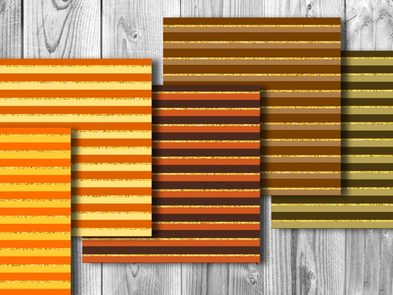 10 Fall Autumn Theme Color Line Art Design With Glitter - Etsy