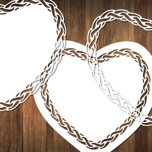 9 Designs Wire Chain Metal String Style Heart Shape Border Frames SVG ...