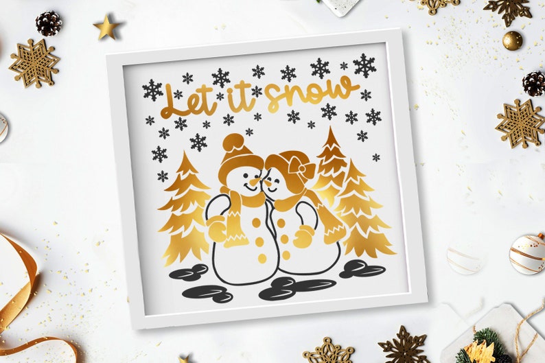 Christmas SVG Let It Snow Layered Design Clipart Decor Ornaments ...