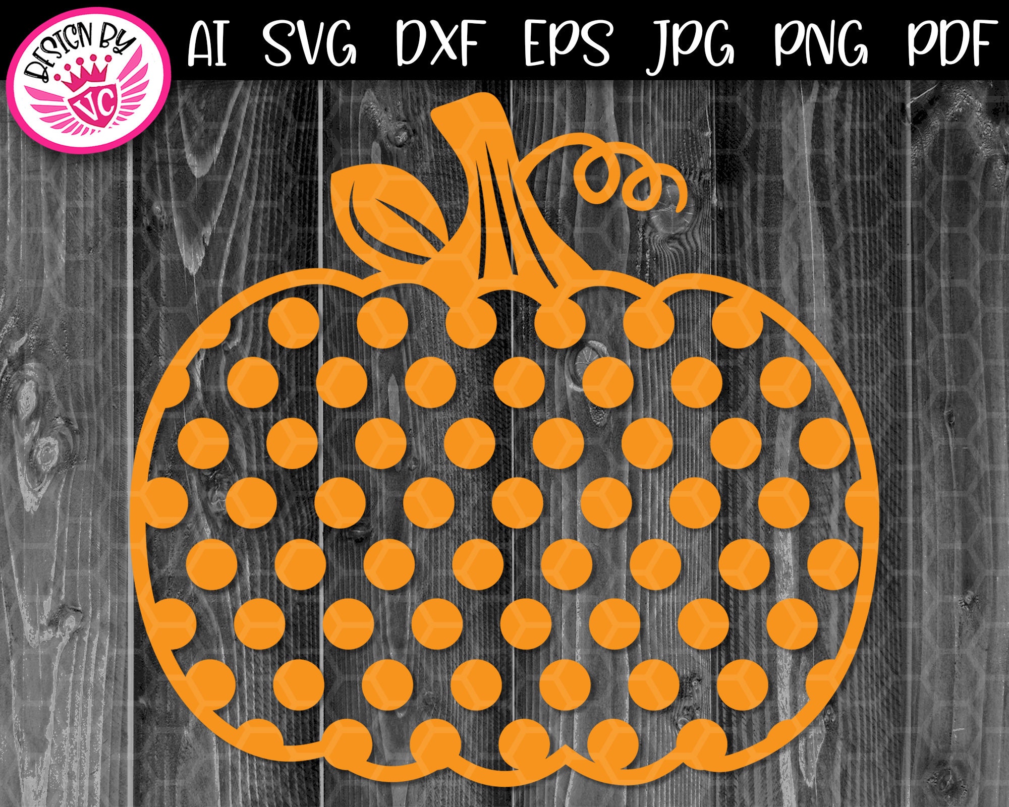 Polka Dot Pumpkins Monogram SVG Instant Digital Download for - Etsy