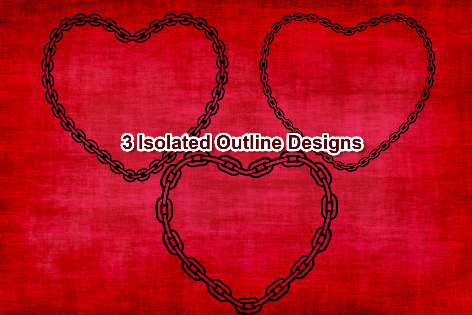 9 Designs Simple Metal Chain Style Heart Shape Border Frames SVG Clip ...