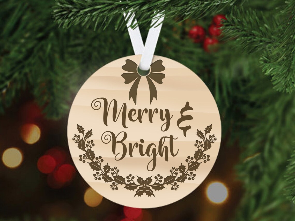 Christmas SVG Silhouette Holly Wreath With Ribbon Bow Clipart - Etsy