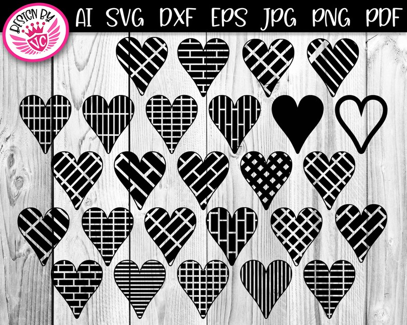 Heart Icon V-5 Brick Wall in Heart Shape Instant Digital Download SVG ...