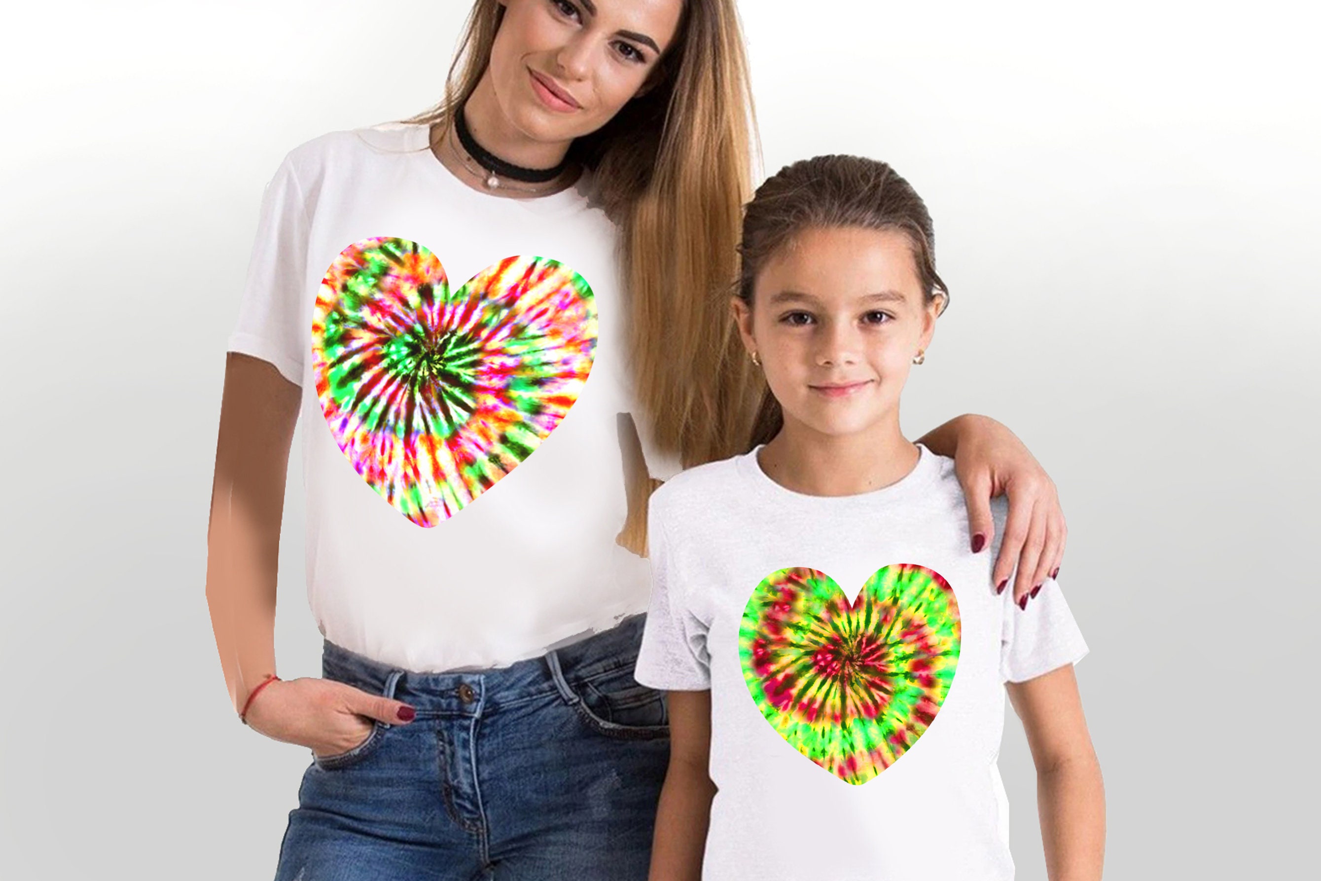 8 Tie Dye Hearts Sublimation PNG Clipart Set 3 Heart Shape - Etsy