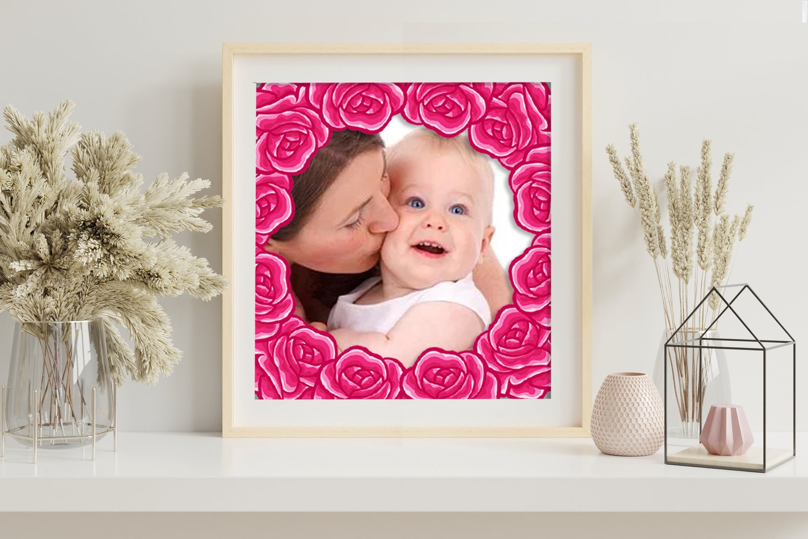 3D Roses Circle Frame Multi-layered Design Flowers Papercut - Etsy