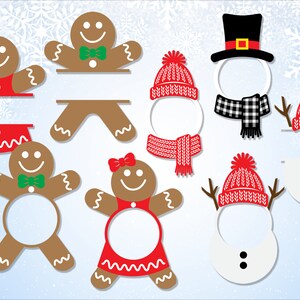 Christmas Character Monogram SVG, Santa Claus, Snowman, Reindeer, Elf ...