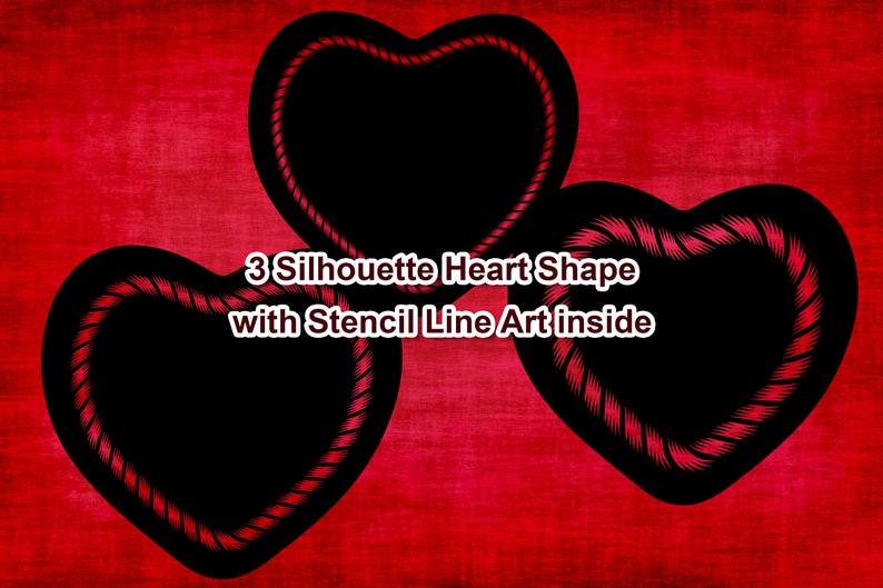 9 Designs Twisted Ribbon Style Heart Shape Border Frames SVG Clip Art ...
