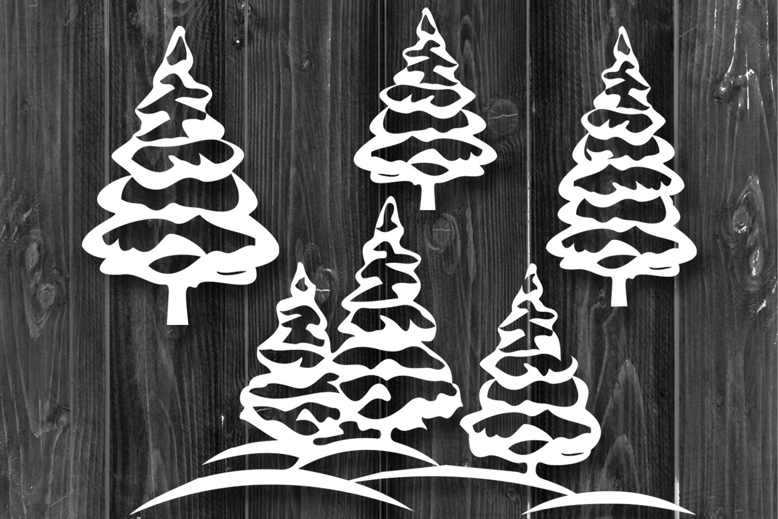 Christmas SVG Pine Tree Clipart Design V.3 Decorative Elements Digital ...