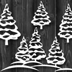 Christmas SVG Pine Tree Clipart Design V.3 Decorative Elements Digital ...