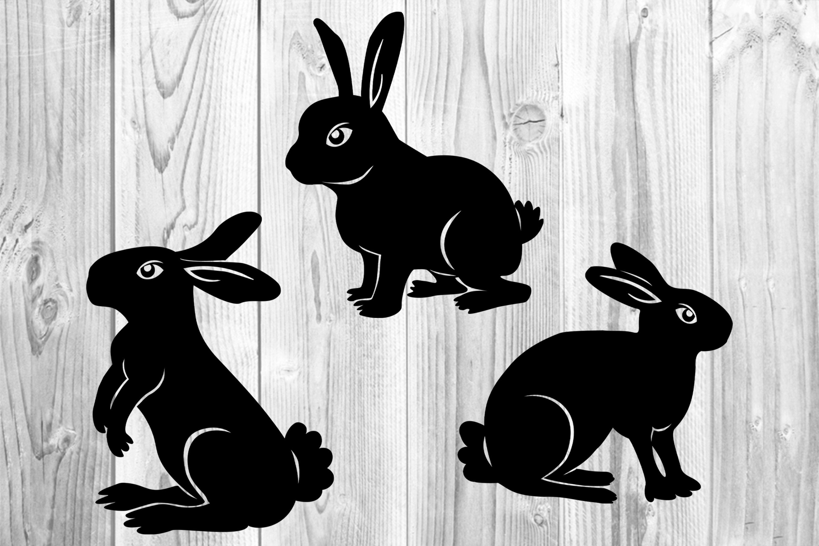 Easter Rabbit SVG V.2 Bunny Cut Files 7 Designs Silhouette Clipart ...