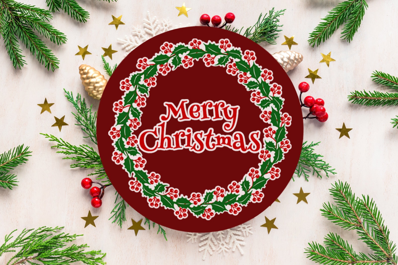 Christmas Wreath With Ribbon Bow SVG Clipart Design Elements - Etsy