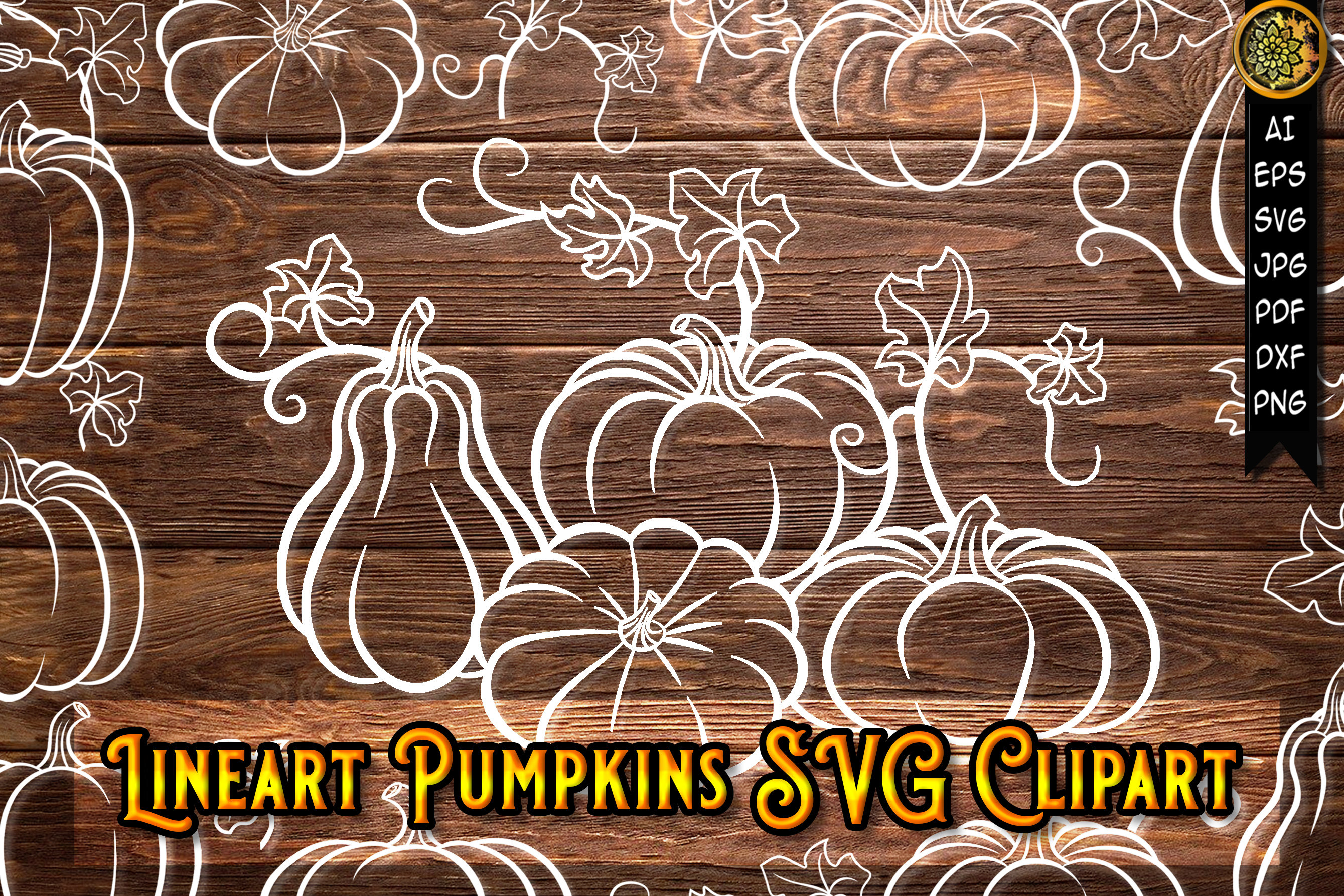 Halloween Line Art Pumpkins SVG Clipart Creative DIY Projects - Etsy