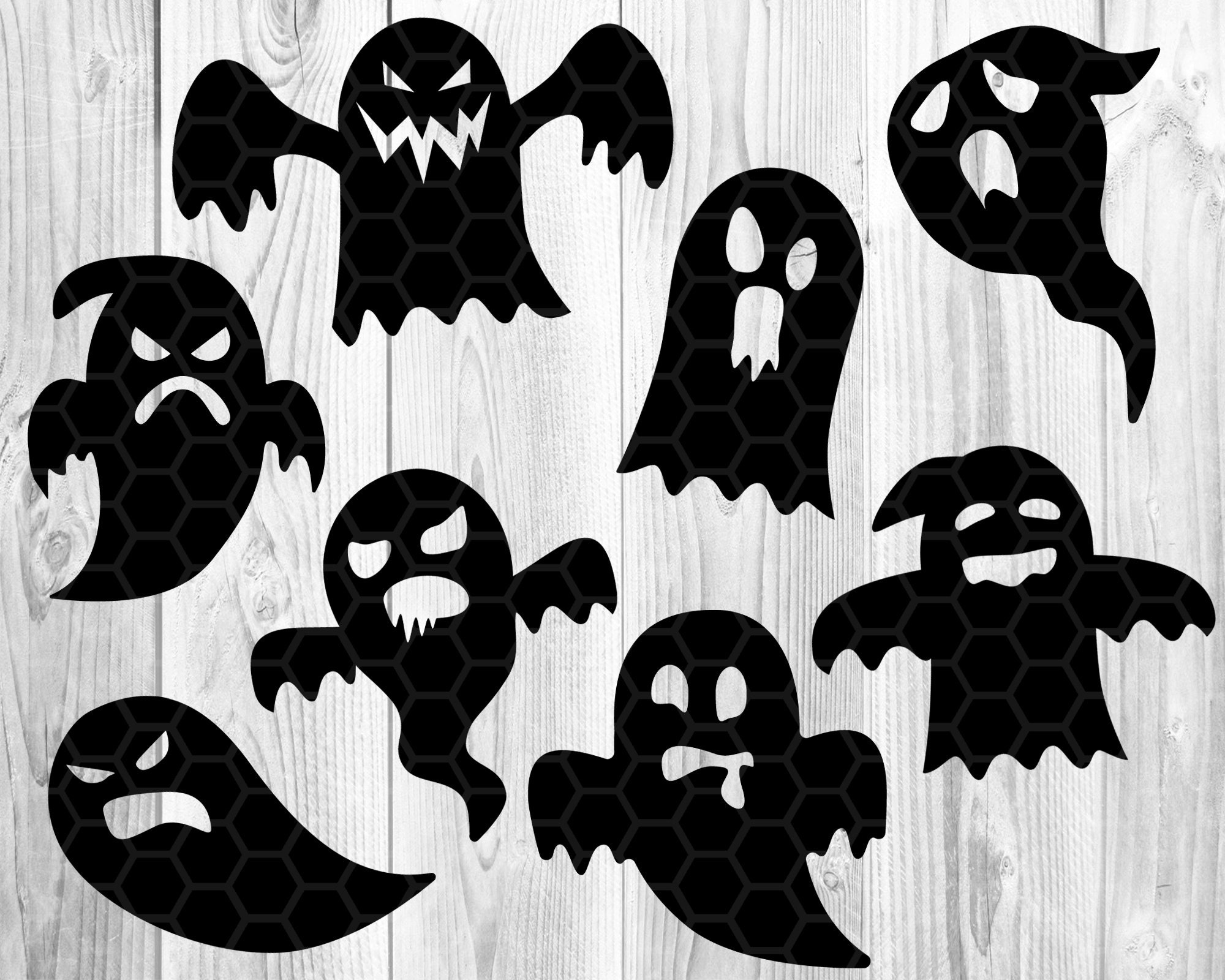 Halloween Ghosts SVG Instant Digital Download for Creative - Etsy