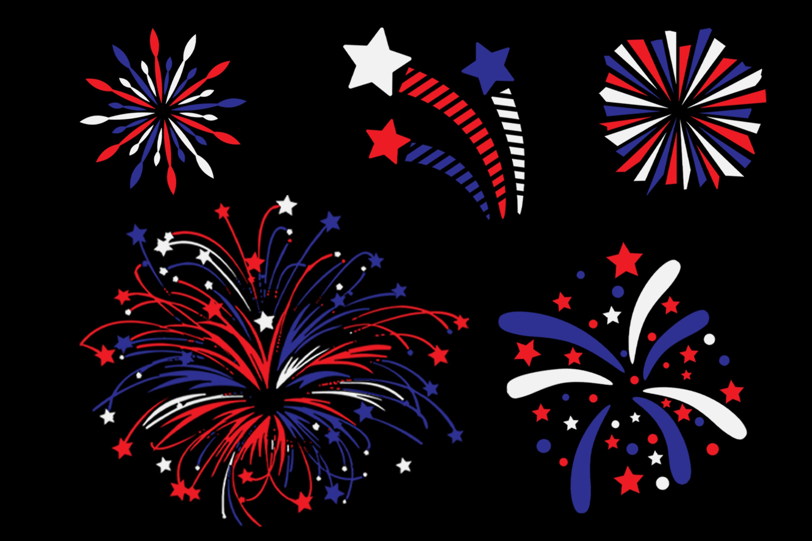Independence Day Fireworks 25 Designs SVG Cut Files for Creative DIY ...