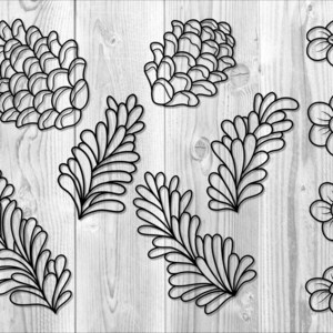 Christmas Elements SVG Line Art Design Clipart Set Decor Ornaments ...