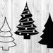 Christmas SVG Pine Tree Clipart 3 Designs Set 1 Decor Ornaments Digital ...