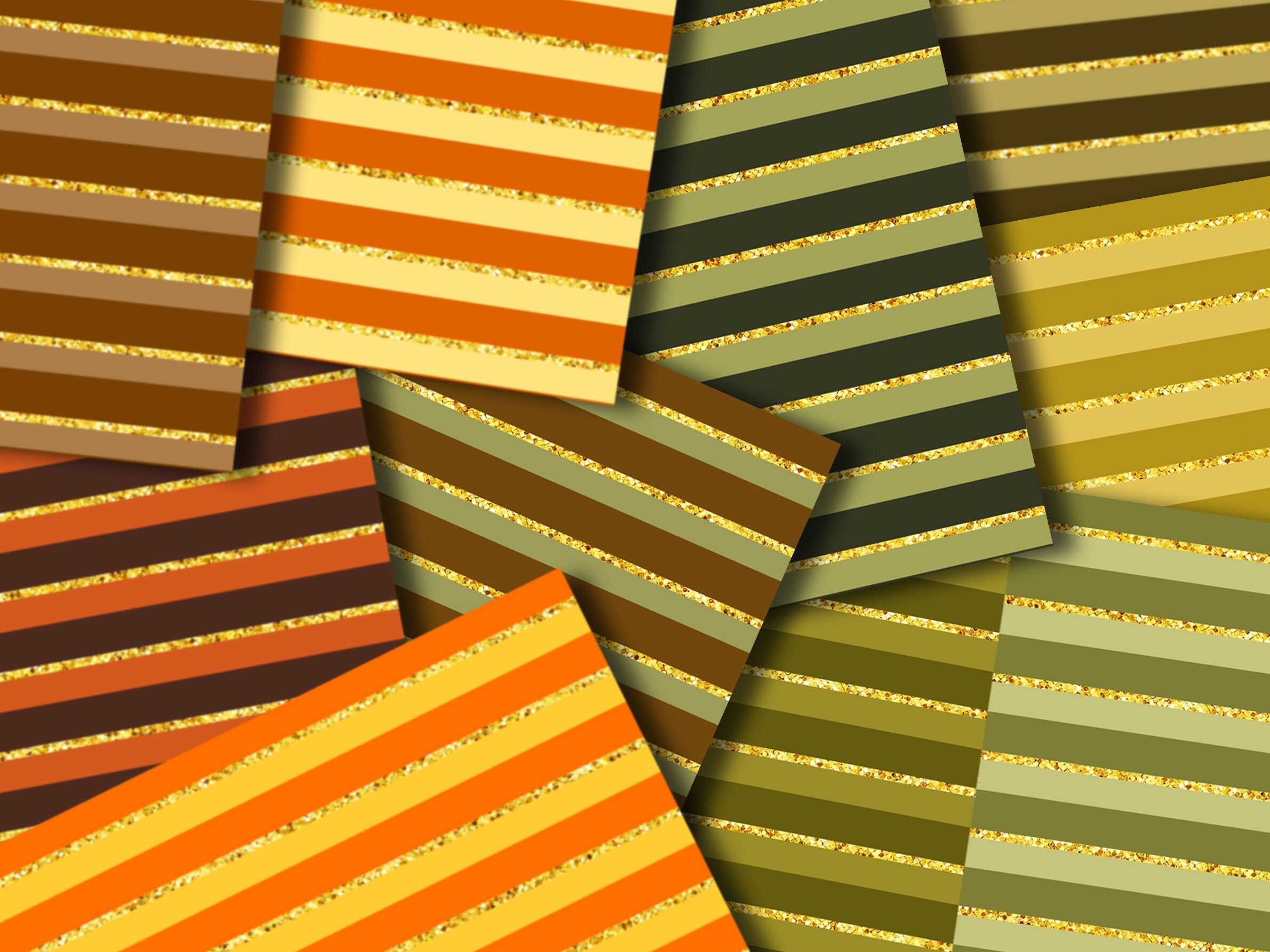 10 Fall Autumn Theme Color Line Art Design With Glitter - Etsy